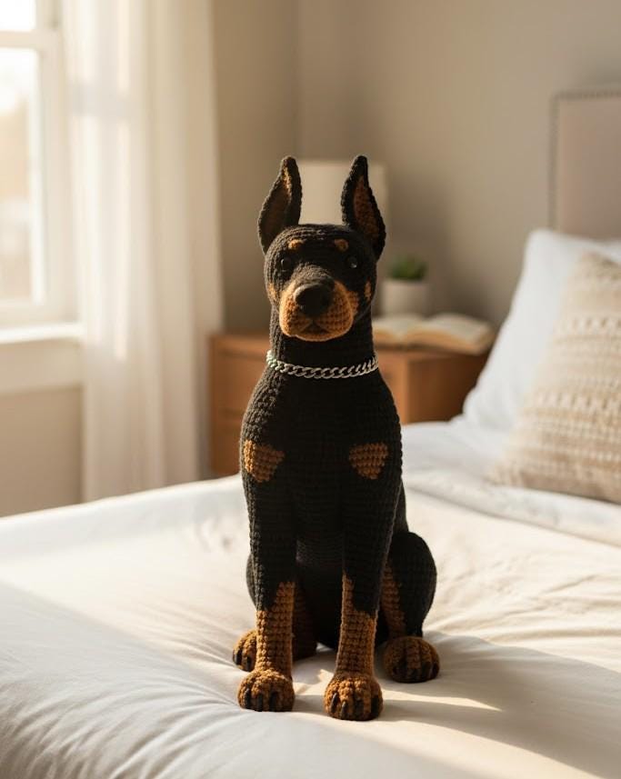 Realistic Doberman Amigurumi Pattern PDF Crochet Dog Black Brown Plush ...