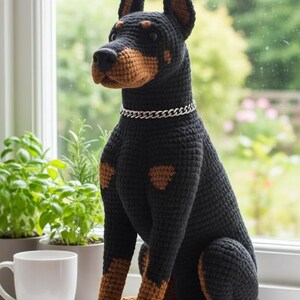 Realistic Doberman Amigurumi Pattern PDF Crochet Dog Black Brown Plush ...