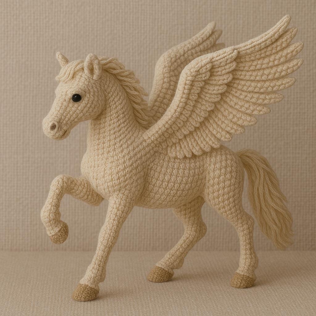 Realistic Pegasus Amigurumi Crochet Pattern – Winged Horse PDF Tutorial ...