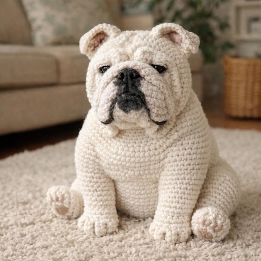 Realistic Bulldog Amigurumi Pattern, Crochet English Bulldog PDF, Life ...