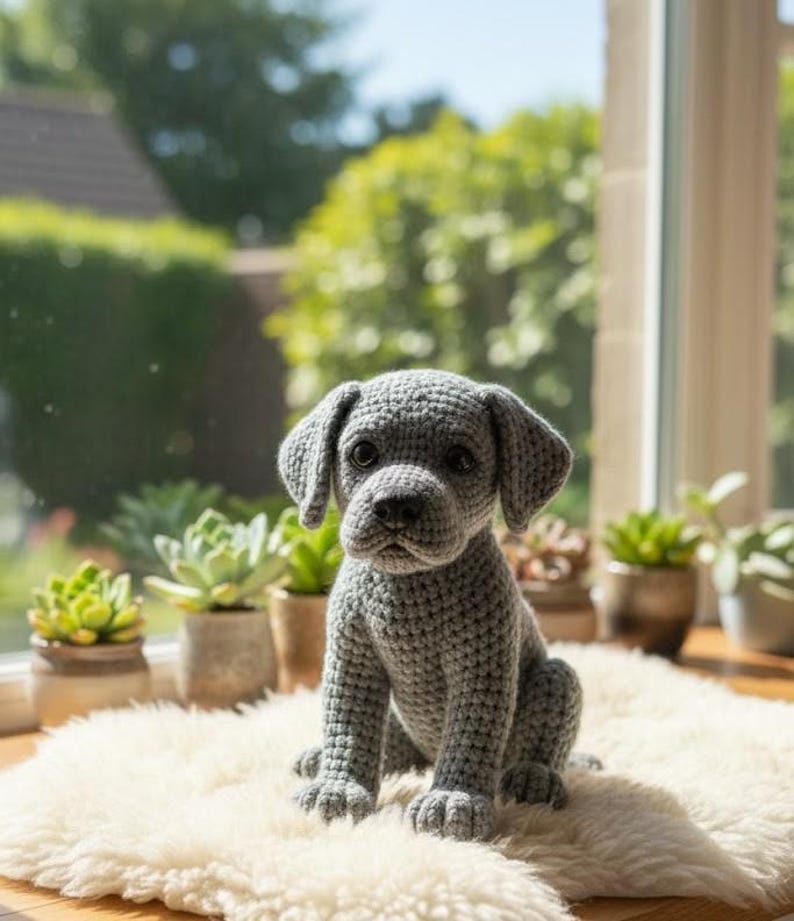 Realistic Labrador Amigurumi Crochet Pattern PDF, Grey Labrador Dog ...
