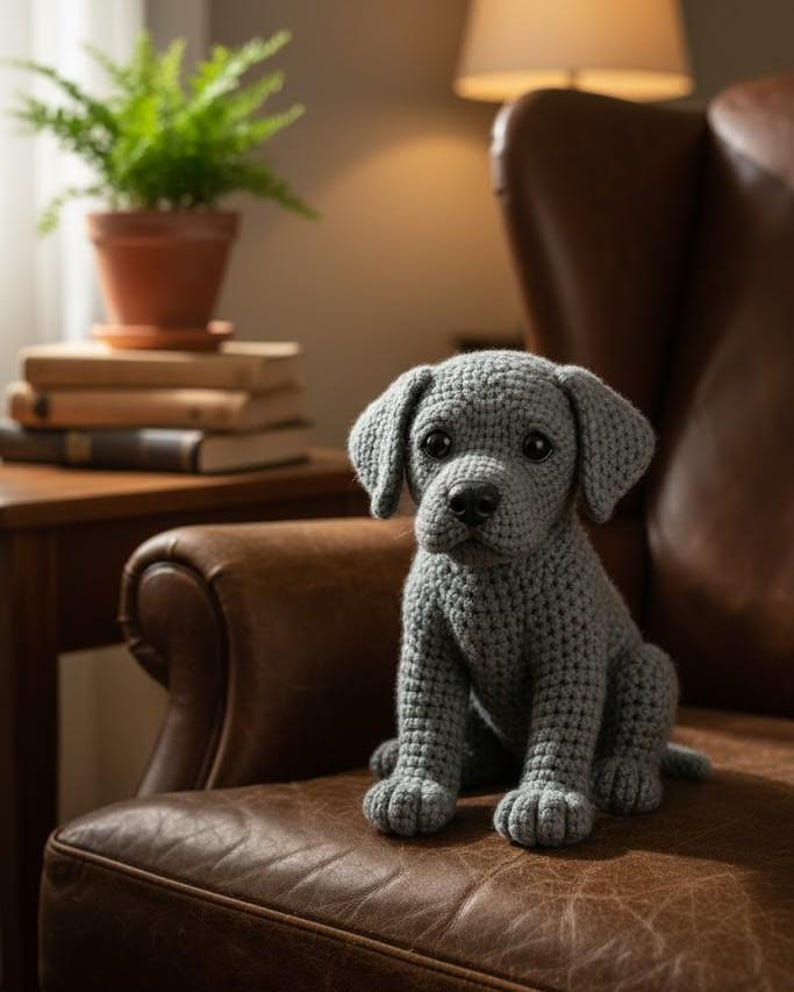 Realistic Labrador Amigurumi Crochet Pattern PDF, Grey Labrador Dog ...