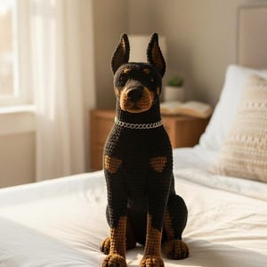 Realistic Doberman Amigurumi Pattern PDF Crochet Dog Black Brown Plush ...