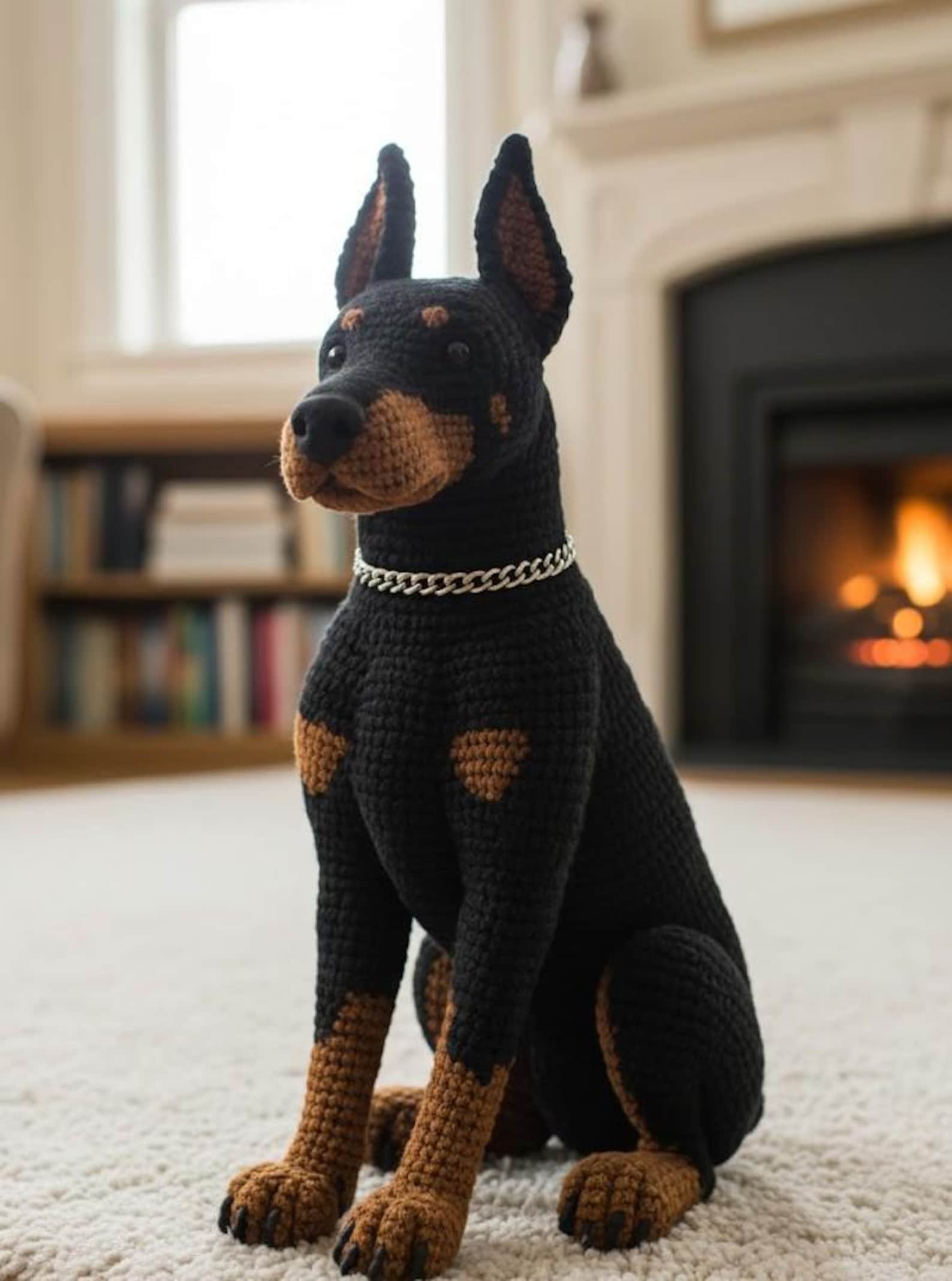 Realistic Doberman Amigurumi Pattern PDF Crochet Dog Black Brown Plush ...