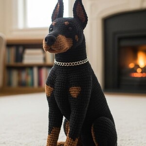 Realistic Doberman Amigurumi Pattern PDF Crochet Dog Black Brown Plush ...
