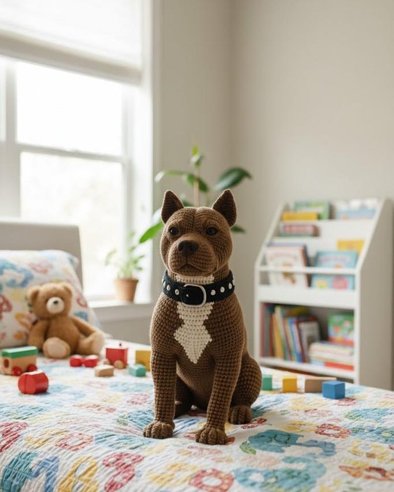 Realistic Pitbull Amigurumi Pattern PDF | Crochet Dog Pattern | Plush ...