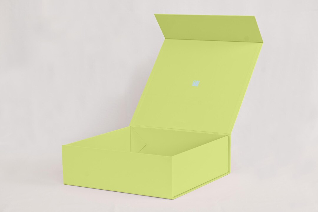 Neon Yellow Green Paper Box | Large Glossy Gift Box - Etsy