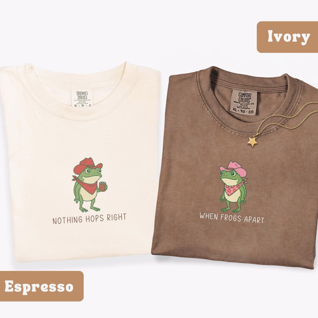 Funny Frog Couple Shirts, Nothing Hops Right and When Frogs Apart ...