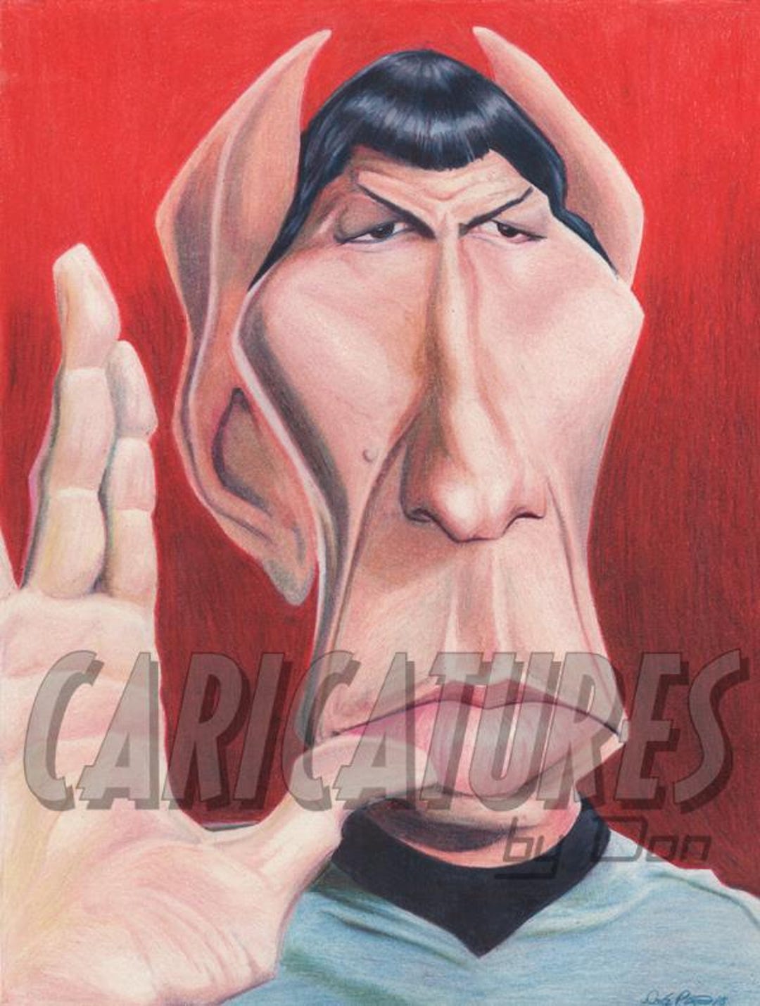 STAR TREK Mr. Spock Caricature Full-colour High-resolution Digital Scan ...
