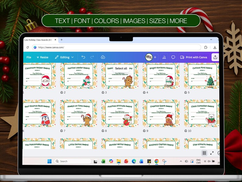 Holiday Student Award Certificates | Editable Christmas Classroom ...