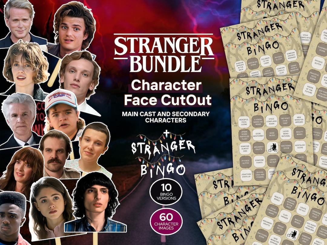 Stranger Things Party Bundle: Face Cutouts & Bingo (digital Download ...