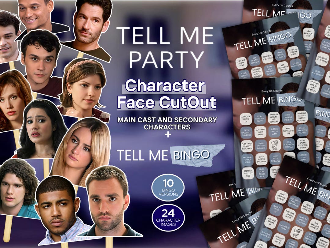 Tell Me Lies Watch Party Bundle | Bingo & Character Cutouts (digital ...
