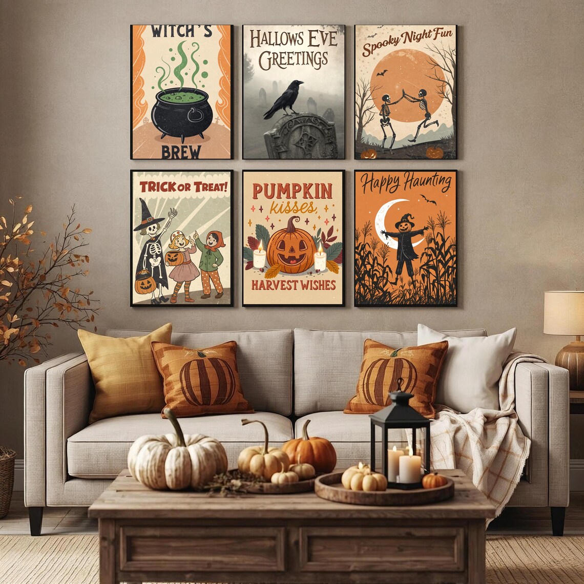 Halloween Wall Art Set of 20 Digital Prints, Vintage Spooky Posters ...