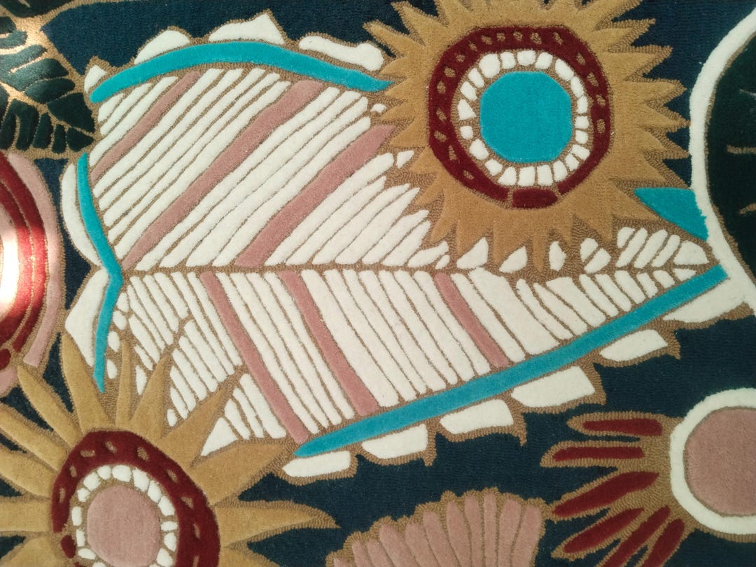 Handmade Tropical Tufted Rug: Abstract Botanical Floral Carpet - Etsy