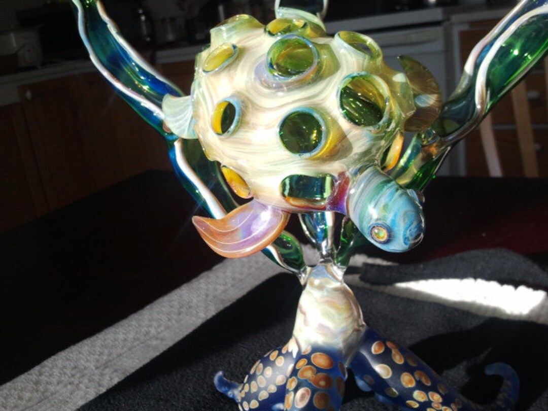 Glass Turtle With Octopus Tentacles and Sea Weed - Etsy