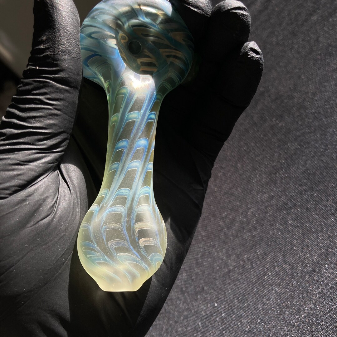 RTS Etch Wrap N Rake Glass Hand Pipe With Flat Mouthpiece for - Etsy