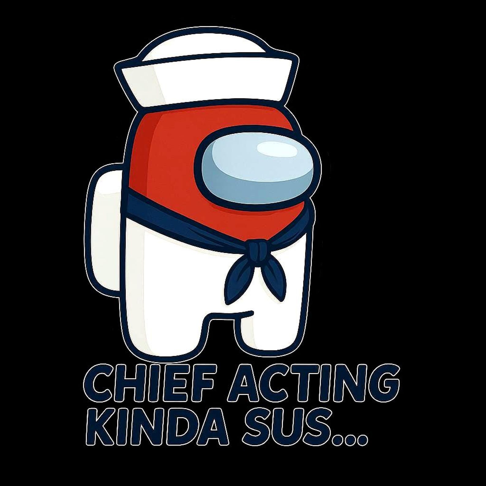 Chief Among Us Vinyl Sticker: Funny Navy Humor, Waterproof Military ...