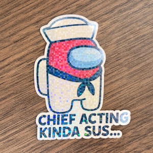 Chief Among Us Vinyl Sticker: Funny Navy Humor, Waterproof Military ...