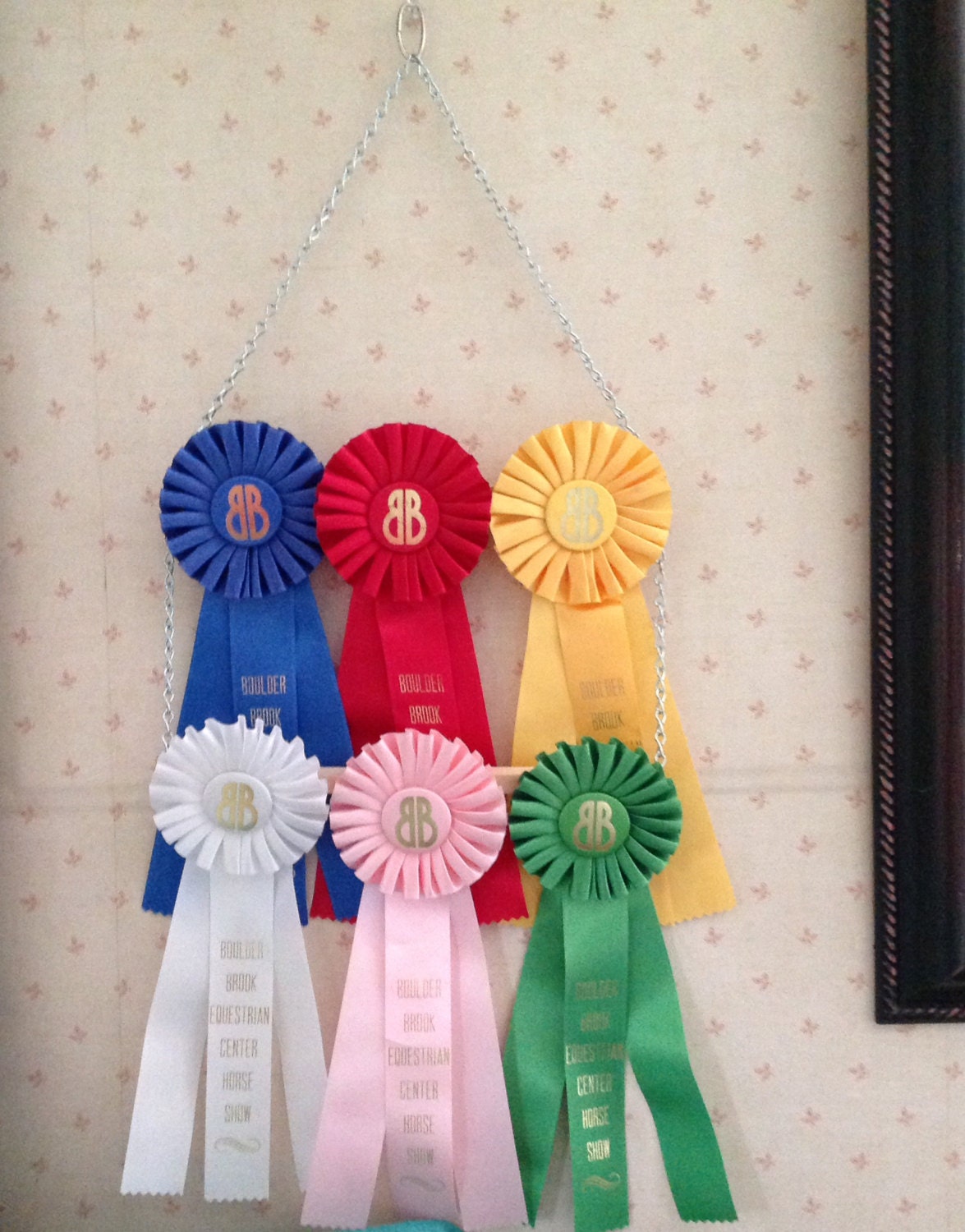 Custom Equestrian Hanging Ribbon Rack - 9 ROWS - Holds up to 81 Ribbons ...