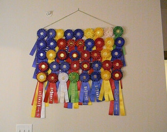 Custom Equestrian Hanging Ribbon Rack 10 ROWS Holds up to 90 Ribbons - Etsy