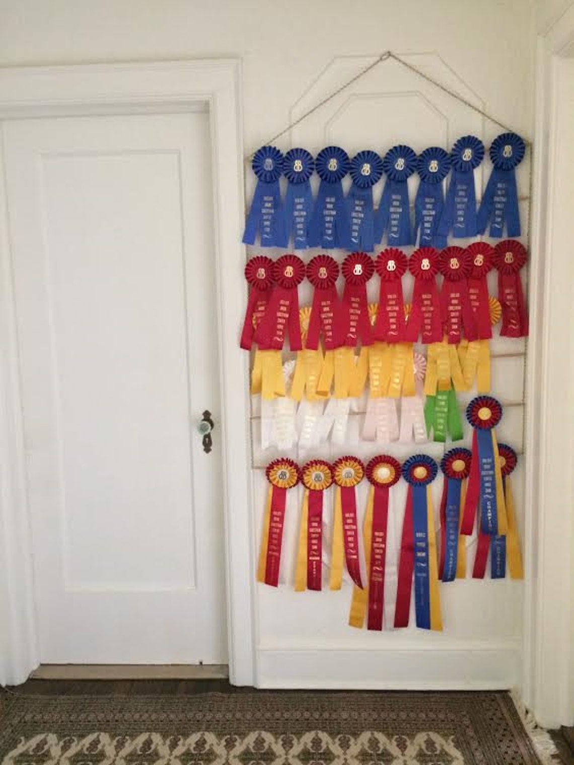 Custom Equestrian Hanging Ribbon Rack - 10 ROWS - Holds up to 90 ...