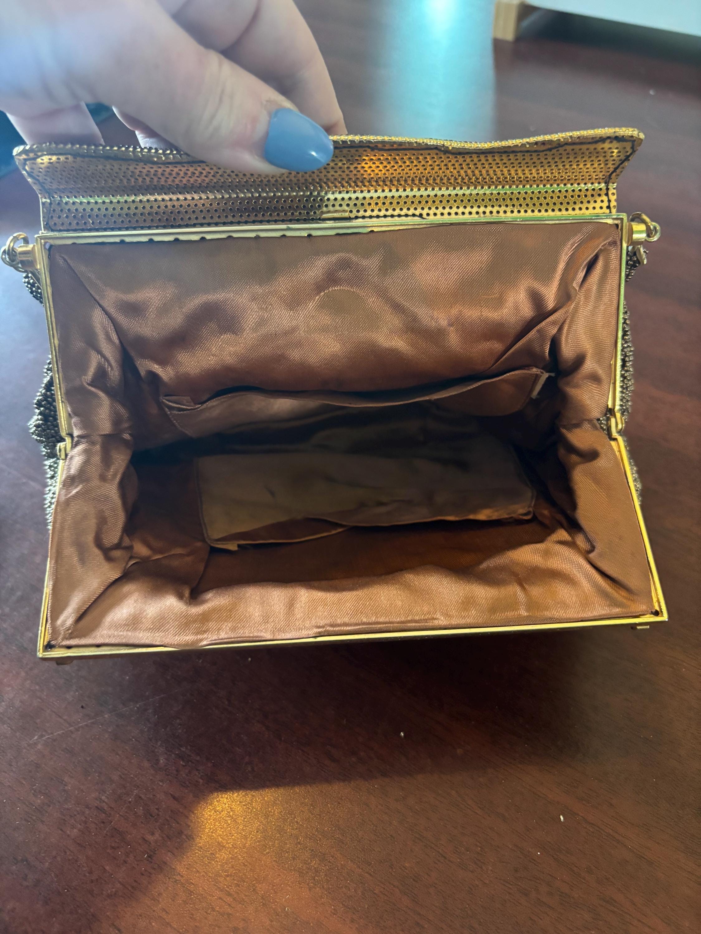 Gilded Glamour: Vintage Josef Bronze Beaded Evening Bag - Etsy