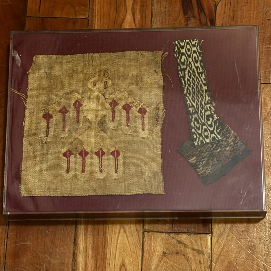 Antique Native American Fabric Swatches – Mounted in Fiberglass Case ...