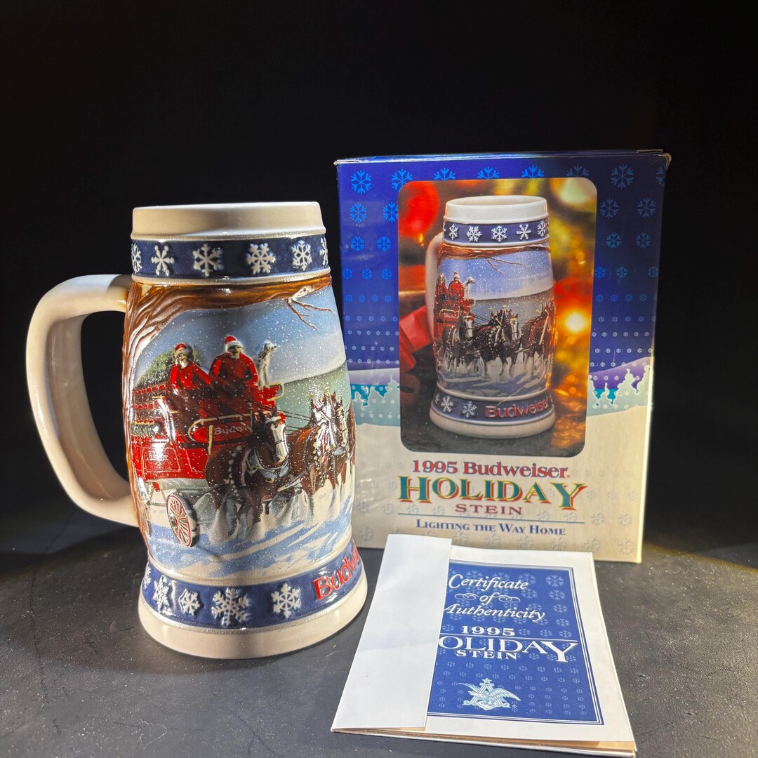 Budweiser 1995 Holiday Stein – “lighting the Way Home” – New in Box ...
