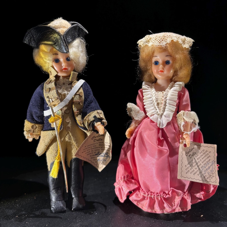 Vintage Carlson Dolls – George & Martha Washington – 8" – Blinking Eyes ...