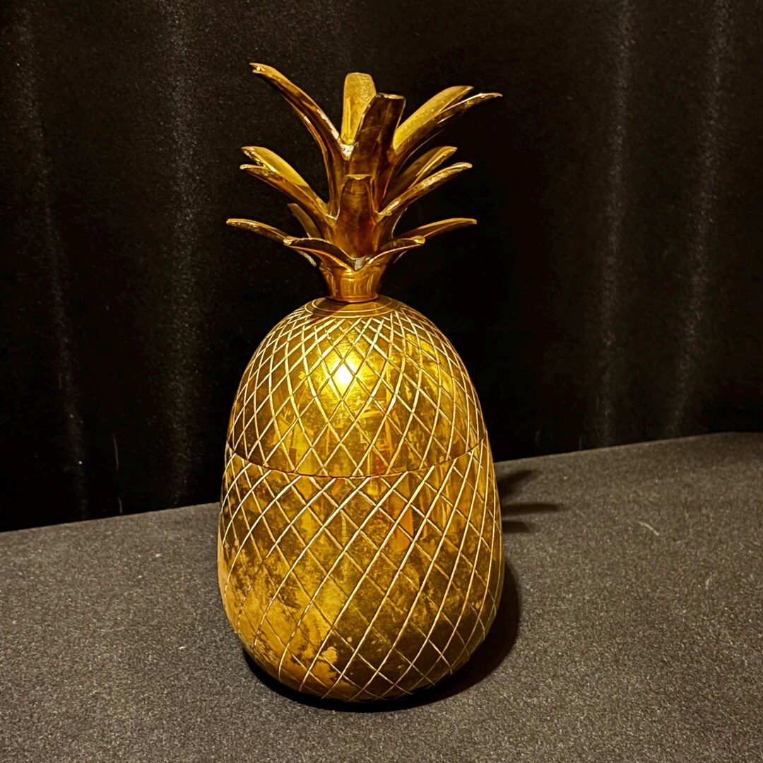 Vintage Brass Pineapple Container – Decorative Crafts Inc – Made in ...