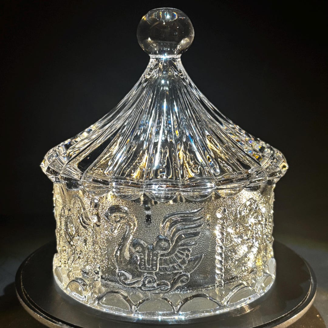 Vintage Goebel Bleikristall “karussell” Crystal Covered Bowl – 6.5 ...