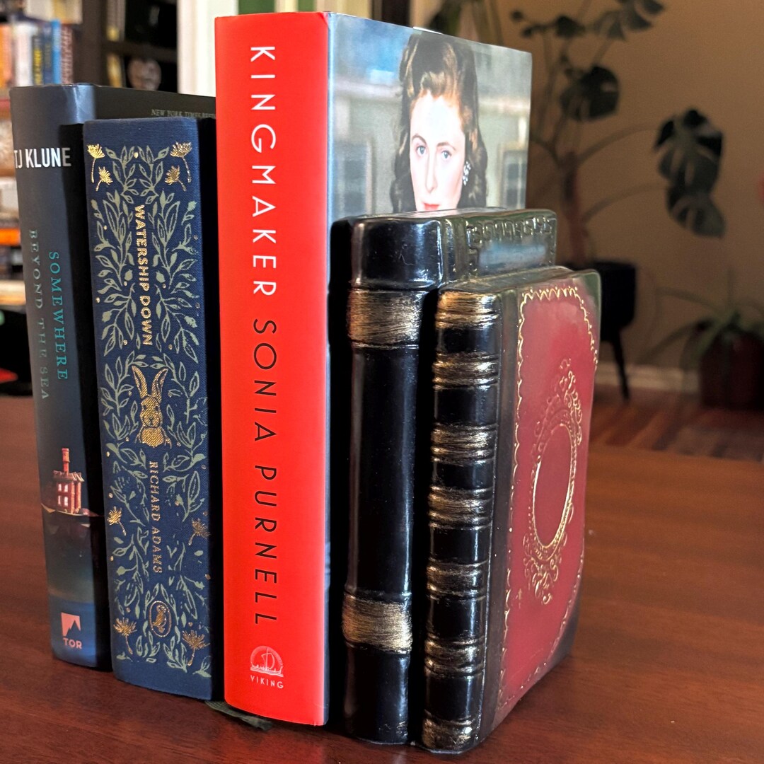 Vintage Austin Productions Bookend: Faux Book Stack, Gold Detail - Etsy