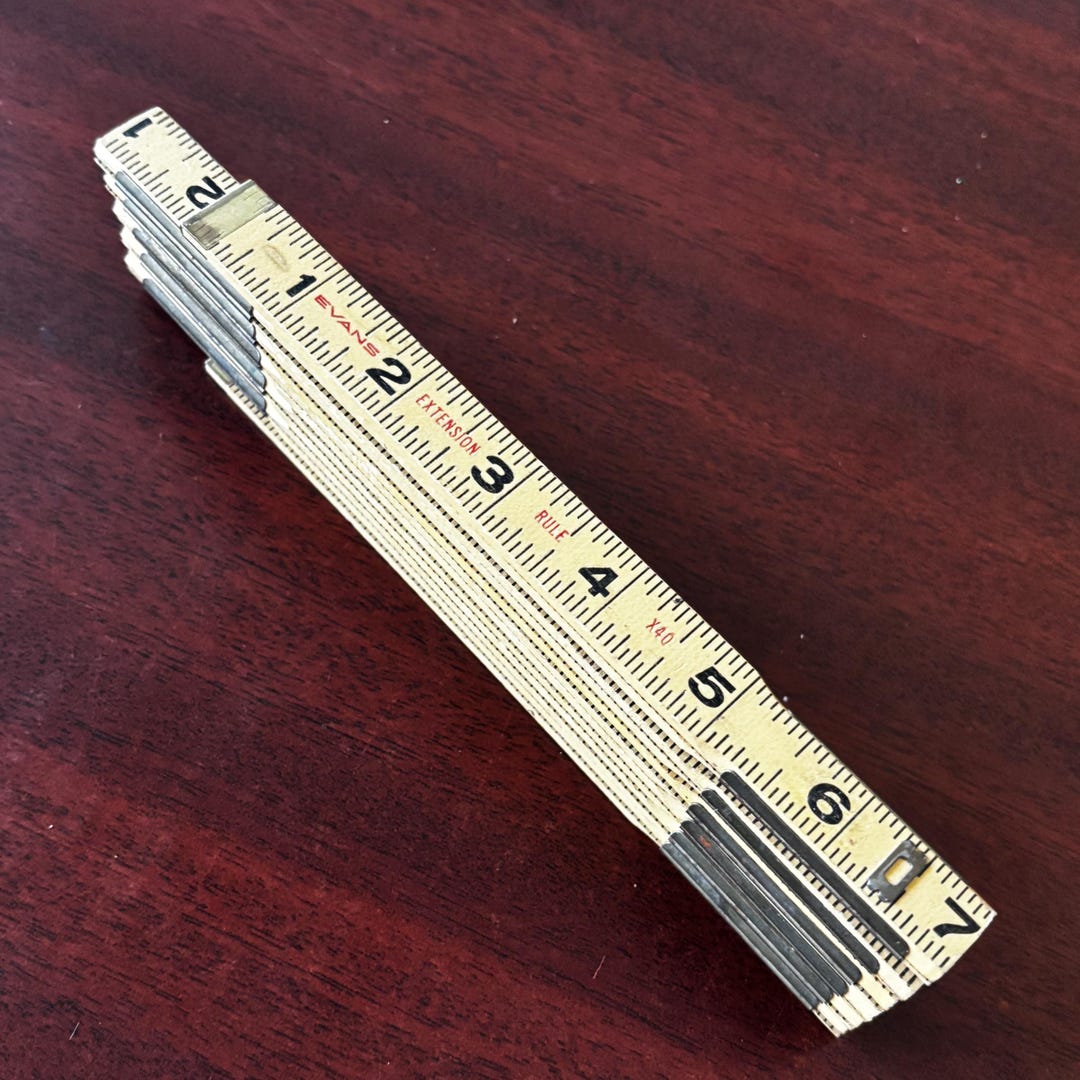 Evans 72" Vintage Folding Ruler | Wood Extension Rule | Mid-century ...