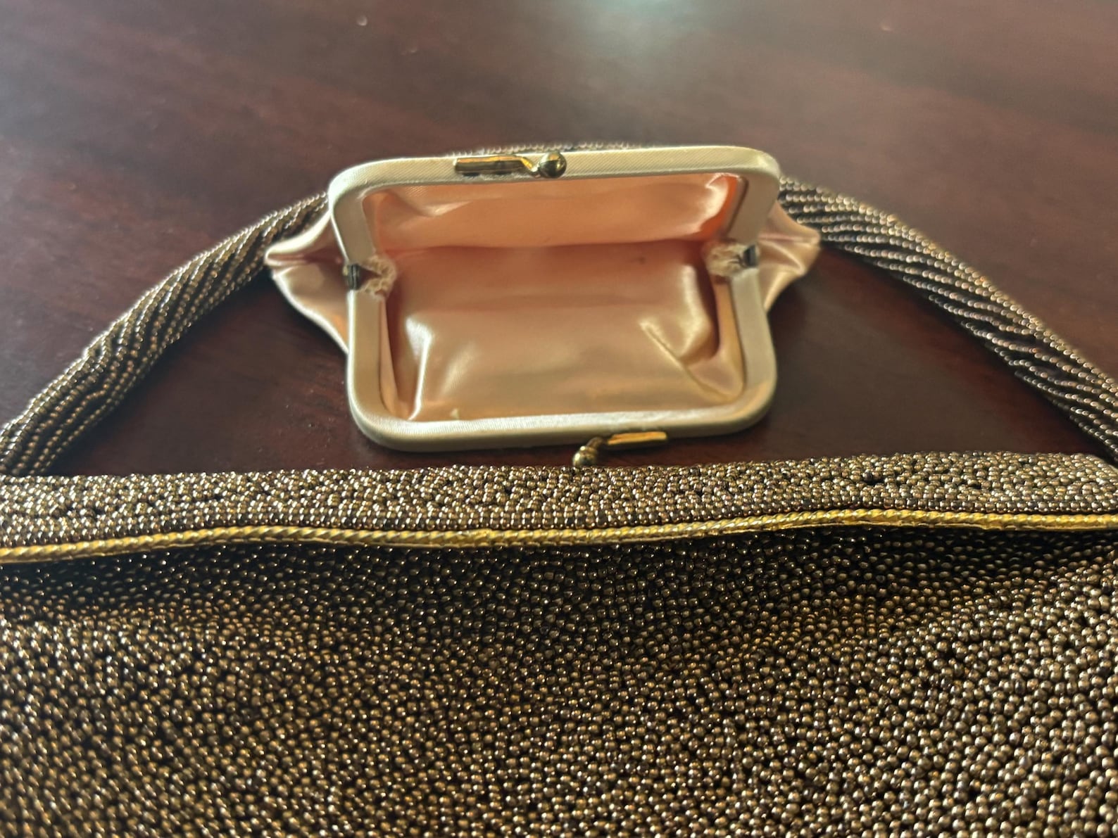 Gilded Glamour: Vintage Josef Bronze Beaded Evening Bag - Etsy