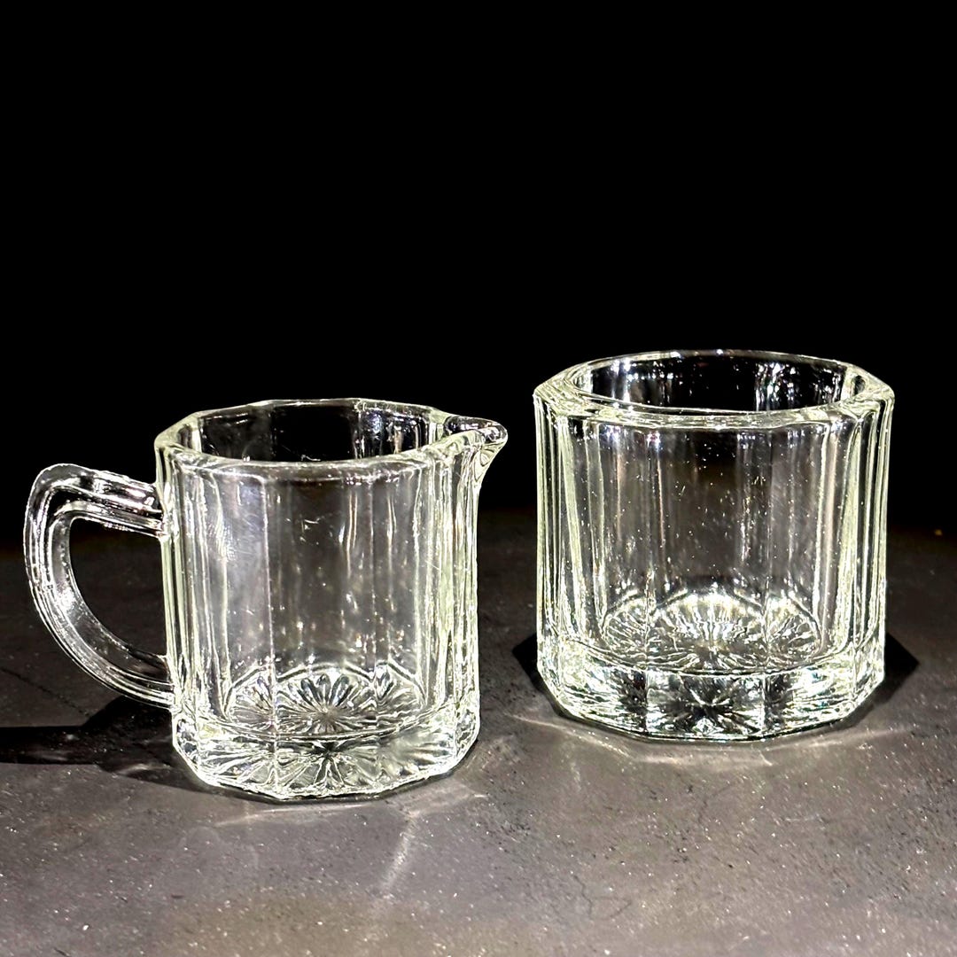Indiana Glass Colonial Peerless Mini Cream & Sugar Set – Clear Pressed ...