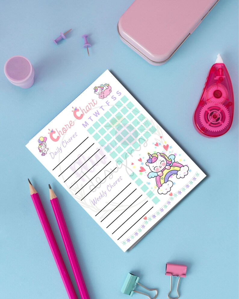 Unicorn Chore Chart, Magical Chore Chart, for Boys, for Kids, for Girls ...