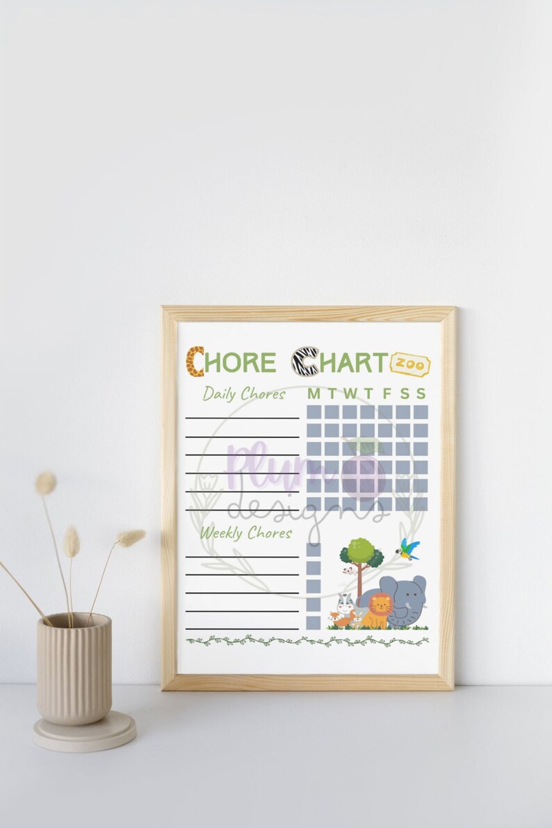 Zoo Chore Chart, Animal Chore Chart, for Boys, for Kids, for Girls ...