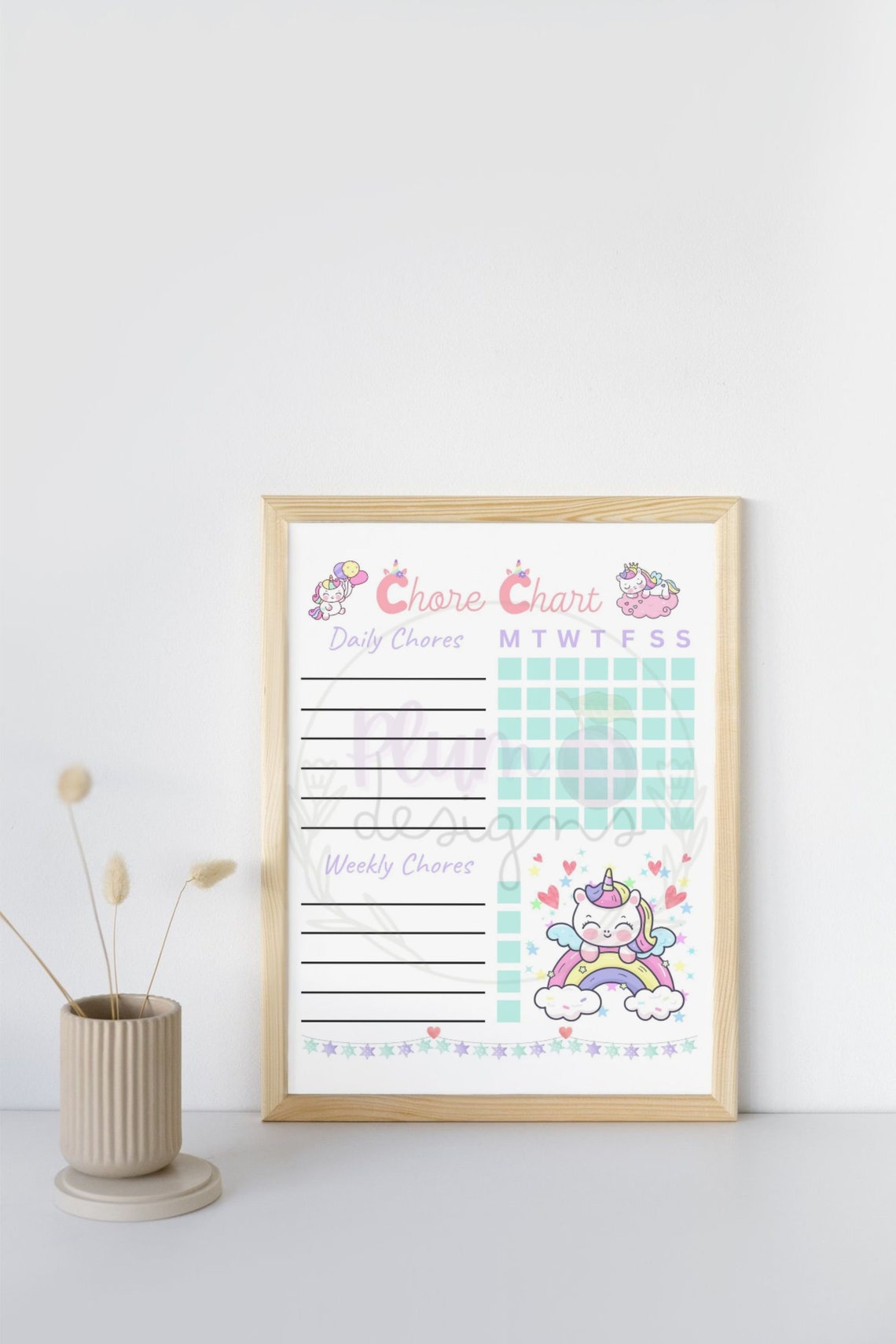 Unicorn Chore Chart, Magical Chore Chart, for Boys, for Kids, for Girls ...
