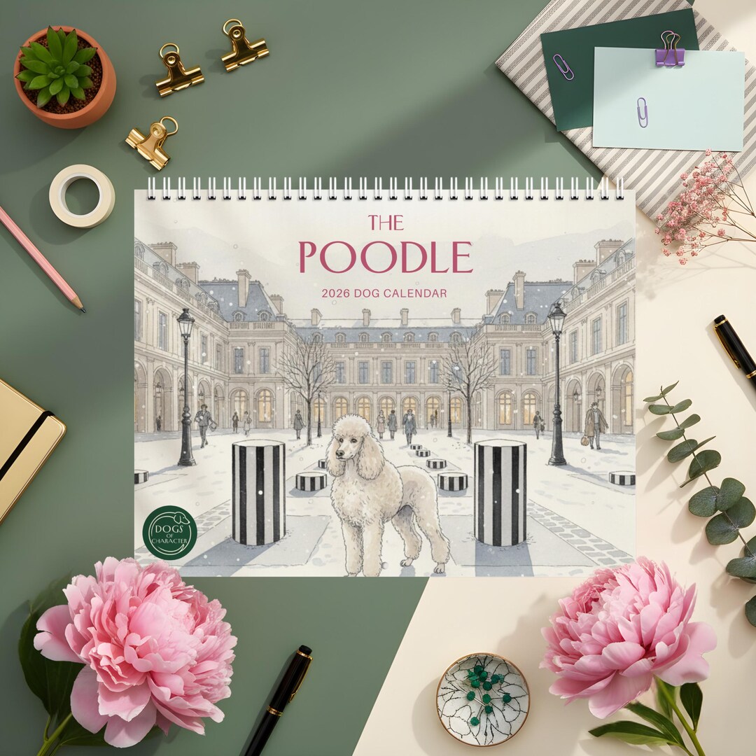Poodle Calendar 2026 — Illustrated Wall Planner | Gift for Poodle ...