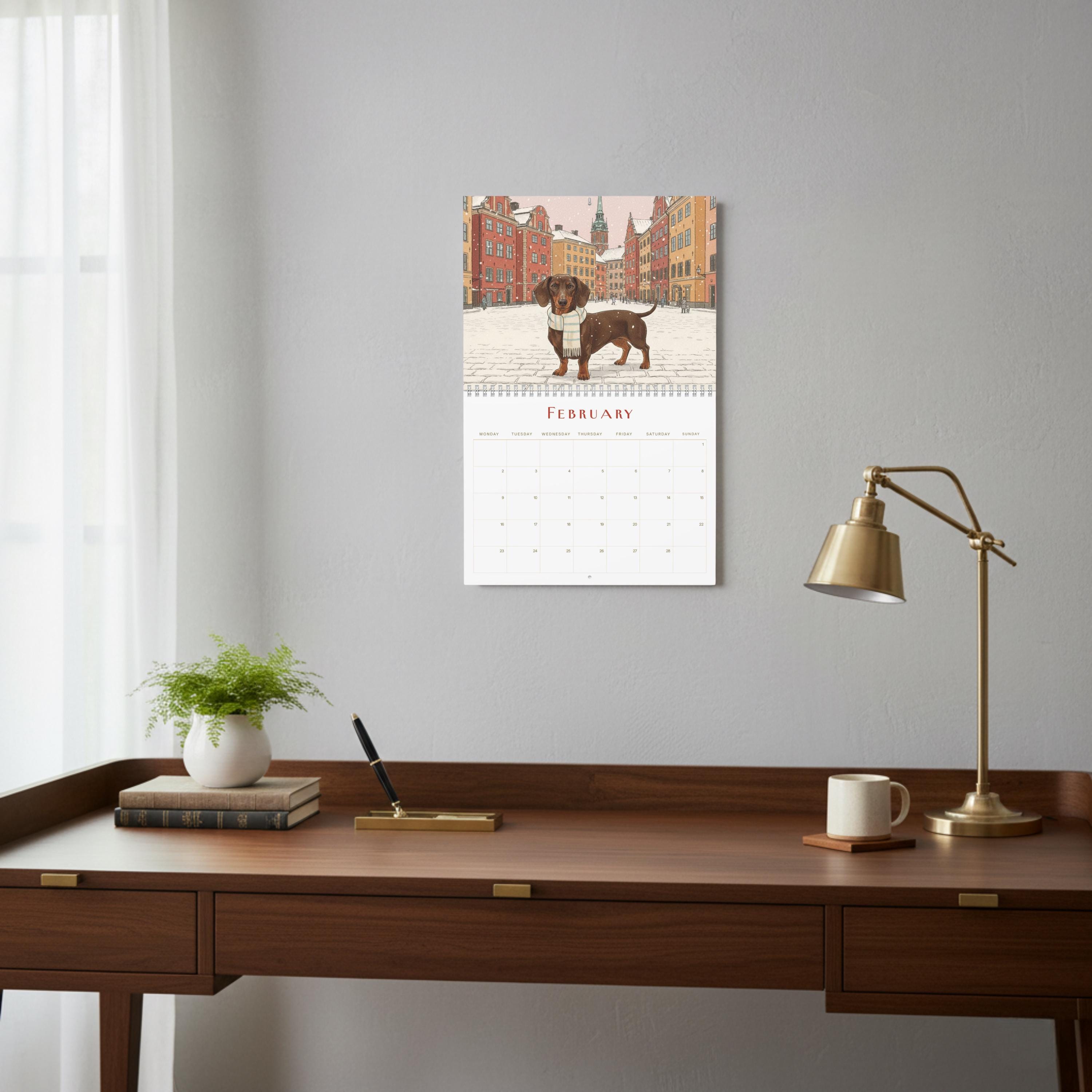 Dachshund Calendar 2026 — Illustrated Wall Planner | Gift for Dachshund ...