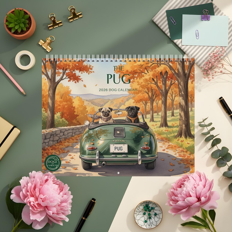 Pug Calendars 2026 - Etsy