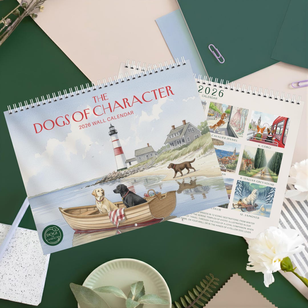 Dog Breed Travel Calendar 2026 — Watercolor Illustrated Wall Planner ...