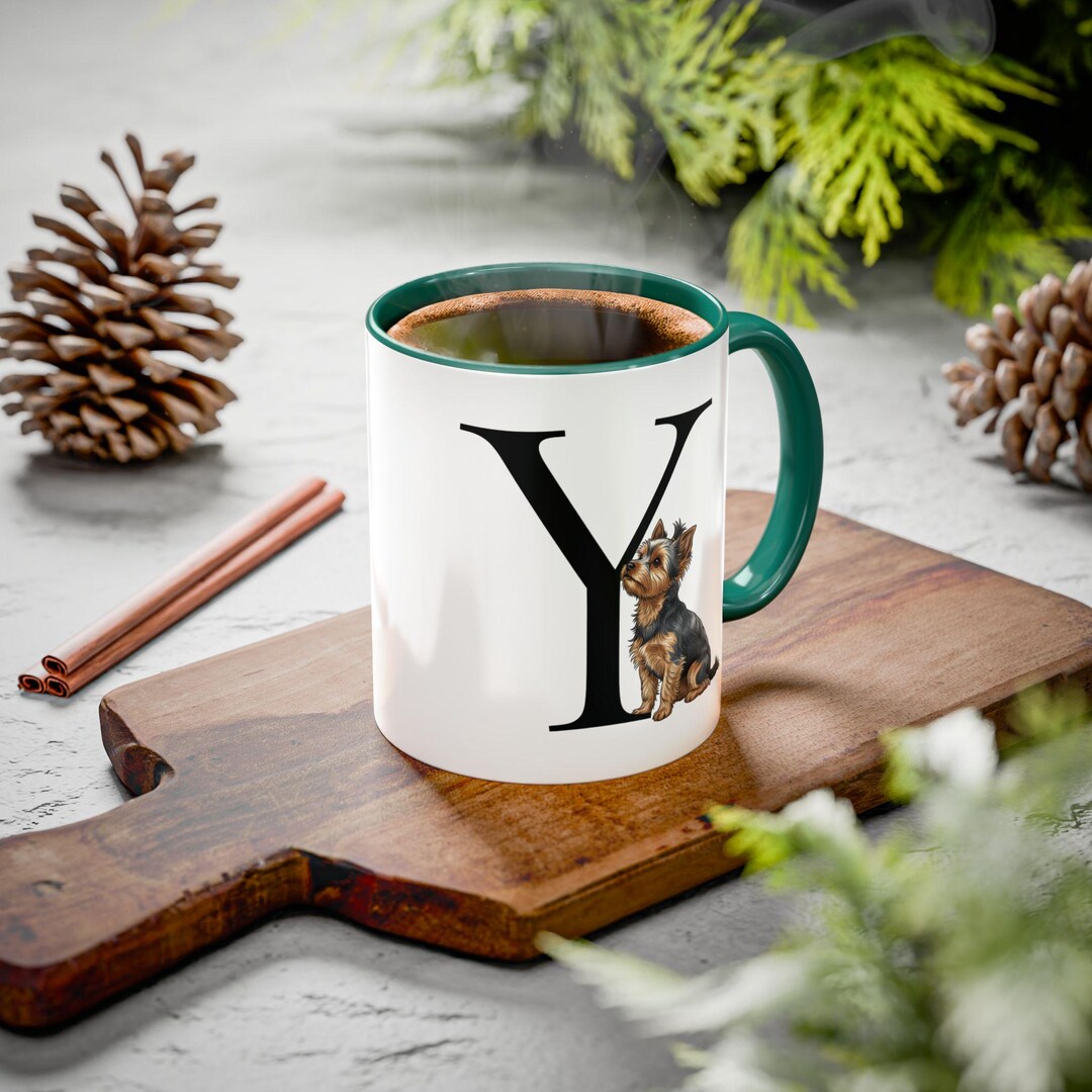 Yorkshire Terrier Y Initial Mug, Monogram Mug, Alphabet Dog Mug ...