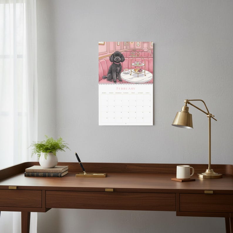 Poodle Calendar 2026 — Illustrated Wall Planner | Gift for Poodle ...
