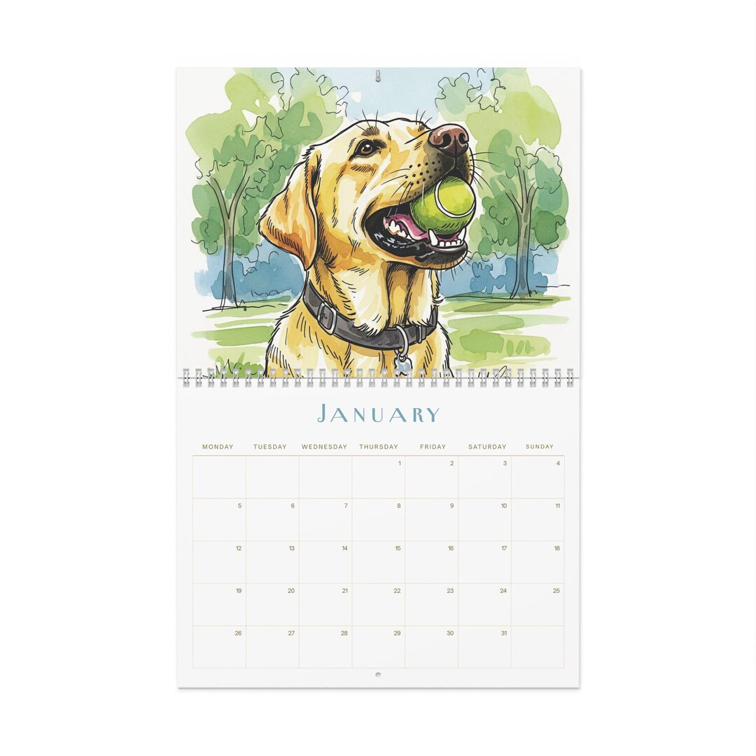 Labrador Watercolor 2026 Wall Calendars, Dog Calendar, Cute Animal ...