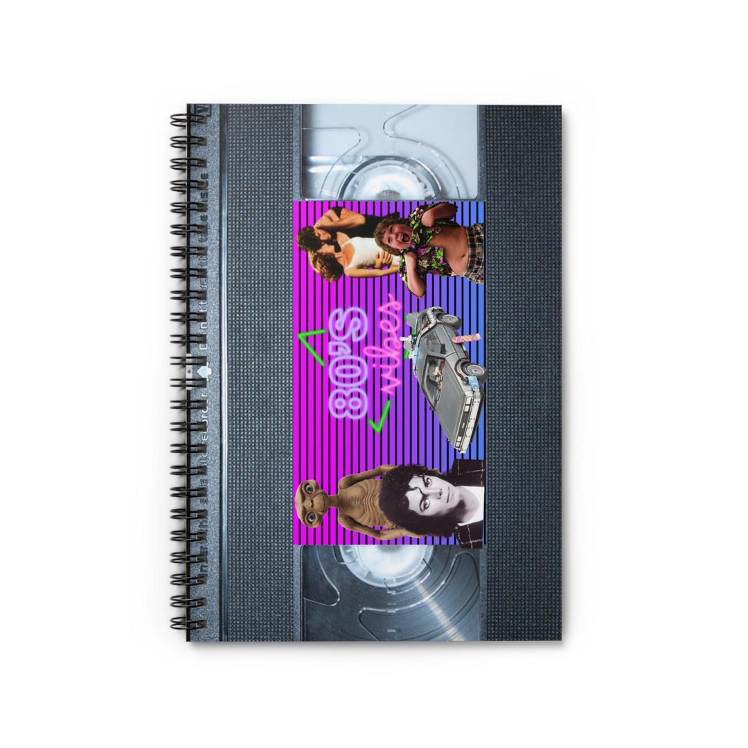80s Nostalgia Spiral Notebook - Retro VHS Design, Perfect for Writers ...