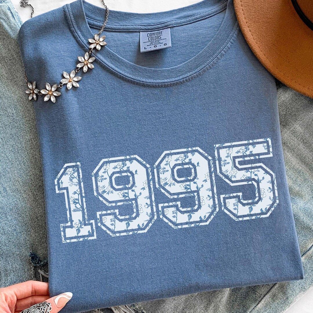1995 Chinoiserie Birth Year Shirt, Toile De Jouy Floral Number Tee ...
