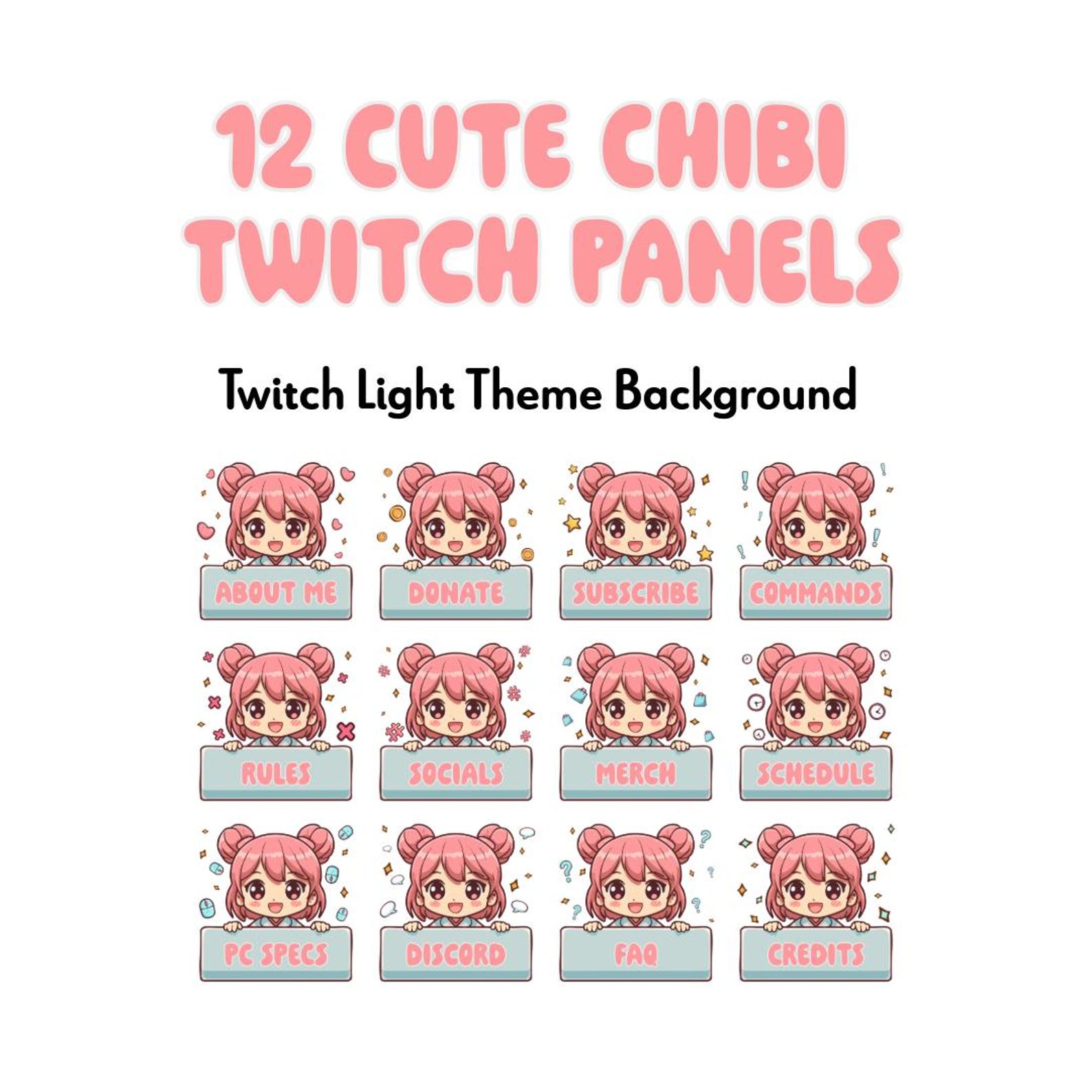 Cute Chibi Twitch Panels - Etsy