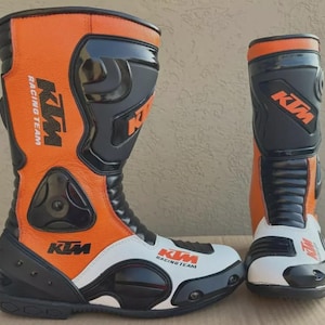 KTM Racing Team Motorcycle Boots – Motocross Riding Gear, Protective ...