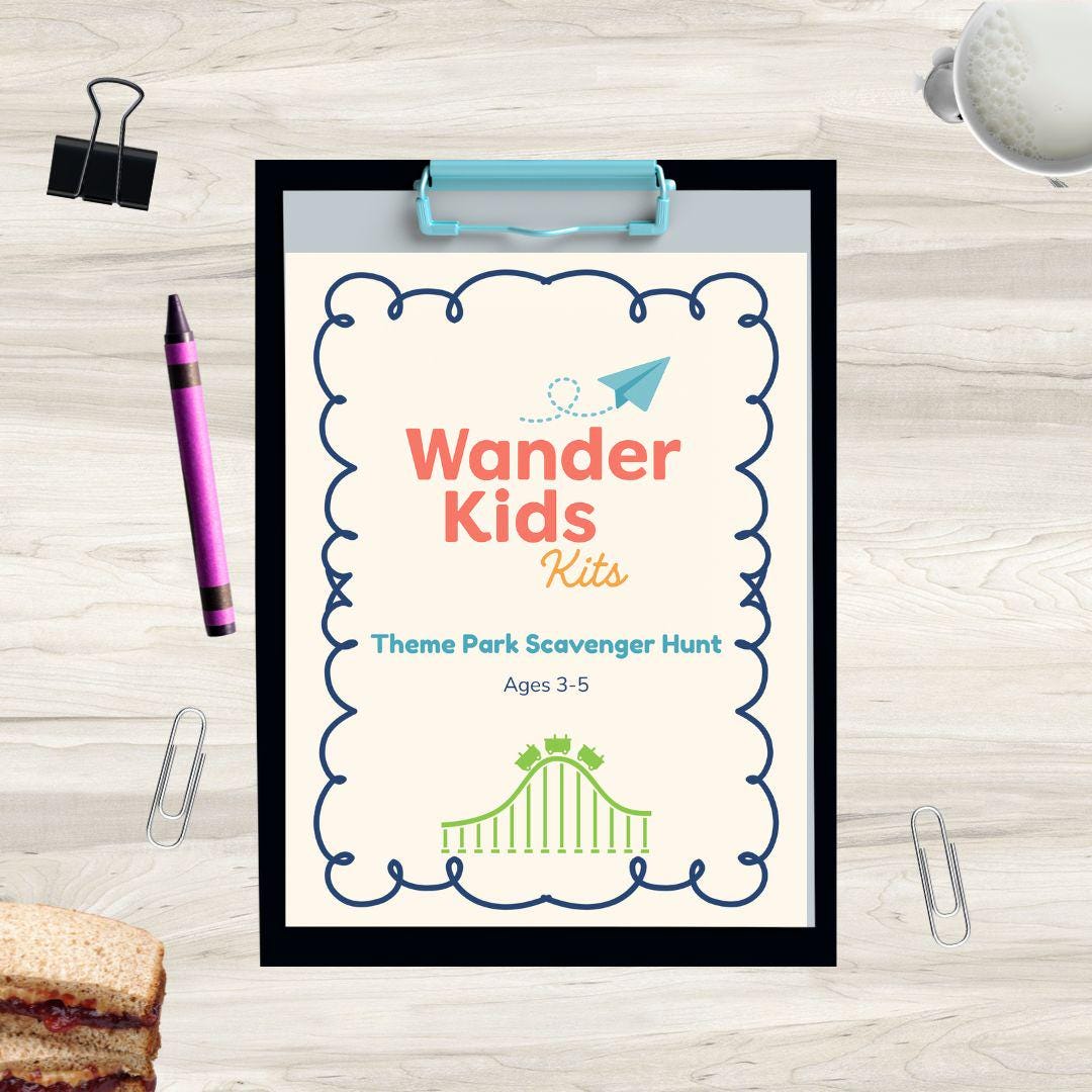 Theme Park Scavenger Hunt for Kids | Printable Travel Activity | Ages 3 ...